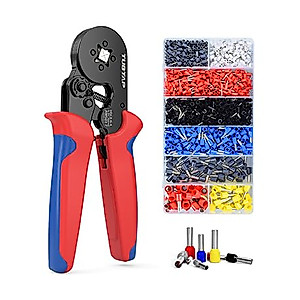 TUBTAP Ferrule Crimping Tool Kit - with 1200PCS Wire Ferrules - Terminal Crimper for Electricians [AWG 23-7]- Wire Ferrule Kit for Wire-End Ferrules, 0.25-10 mm²