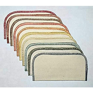 2 Ply Organic Cotton Flannel Washable Baby Wipes 8x8 Inches Set of 10 Assorted Earthtones Edging