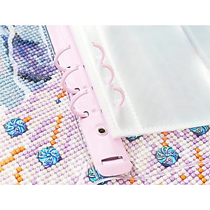 Diamond Painting Beads Storage Book – pigpigboss Diamond Painting Storage Book Binder with Pockets, Self-Sealing Bags Clear Loose Leaf Organizer DIY Diamond Painting Accessories Tools