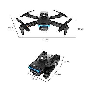 Mini Drone with 1080p HD Dual Camera Altitude Hold Mode Foldable Rc Drone Toy for Boys Girls Quadcopter Circle Fly, Route Fly, Headless Mode 2023