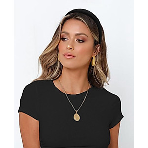 Wecoe 4 Pack Padded Headbands Women Non Slip Soft Thick Comfortable Headbands Cute Brown Red Blue Black Neutral Headband Aesthetic Y2K Hair Accessories for Women Girls