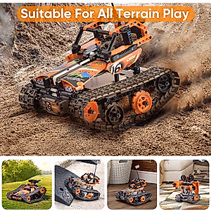 Remote Control Monster Truck DIY Building Set – RC Toy for Kids Science Learning, DIY Educational Gift Set for Age 6 7 8 9 10 11 12+ Boys & Girls, 3 in 1 Variable Stunt Modes - 392 Pcs Set