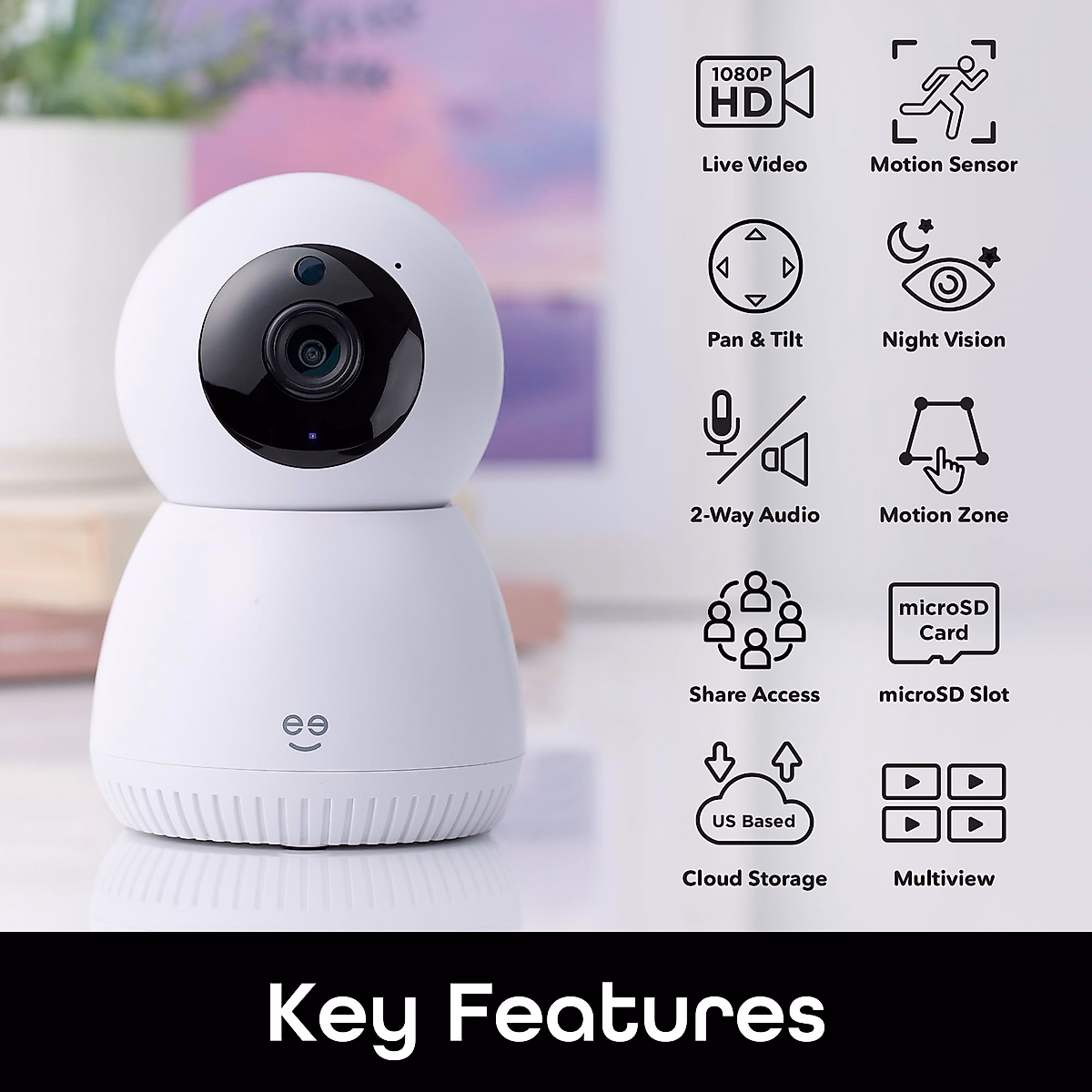 Scope 1080p HD Smart Auto-Tracking Security Camera, White