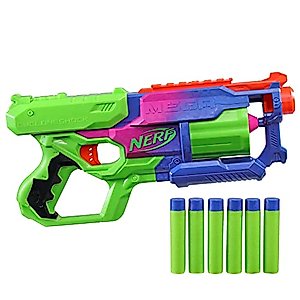 Nerf Mega CycloneShock Toy Blaster, Cybershock Color Style, 6-Dart Drum, 6 AccuStrike Mega Darts, Easy Priming (Amazon Exclusive)