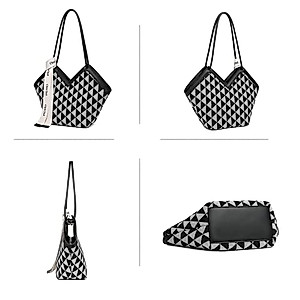 The Quilted Tote Bag Womens Purses and Handbags Top Handle Handbags for Ladies Satchel Handbags for Women(Black6)