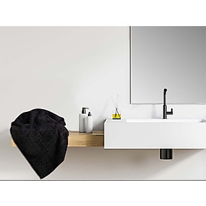 Pristine Linen 100% Cotton Bath Towels Black 22x44 Premium Towels for Bathroom