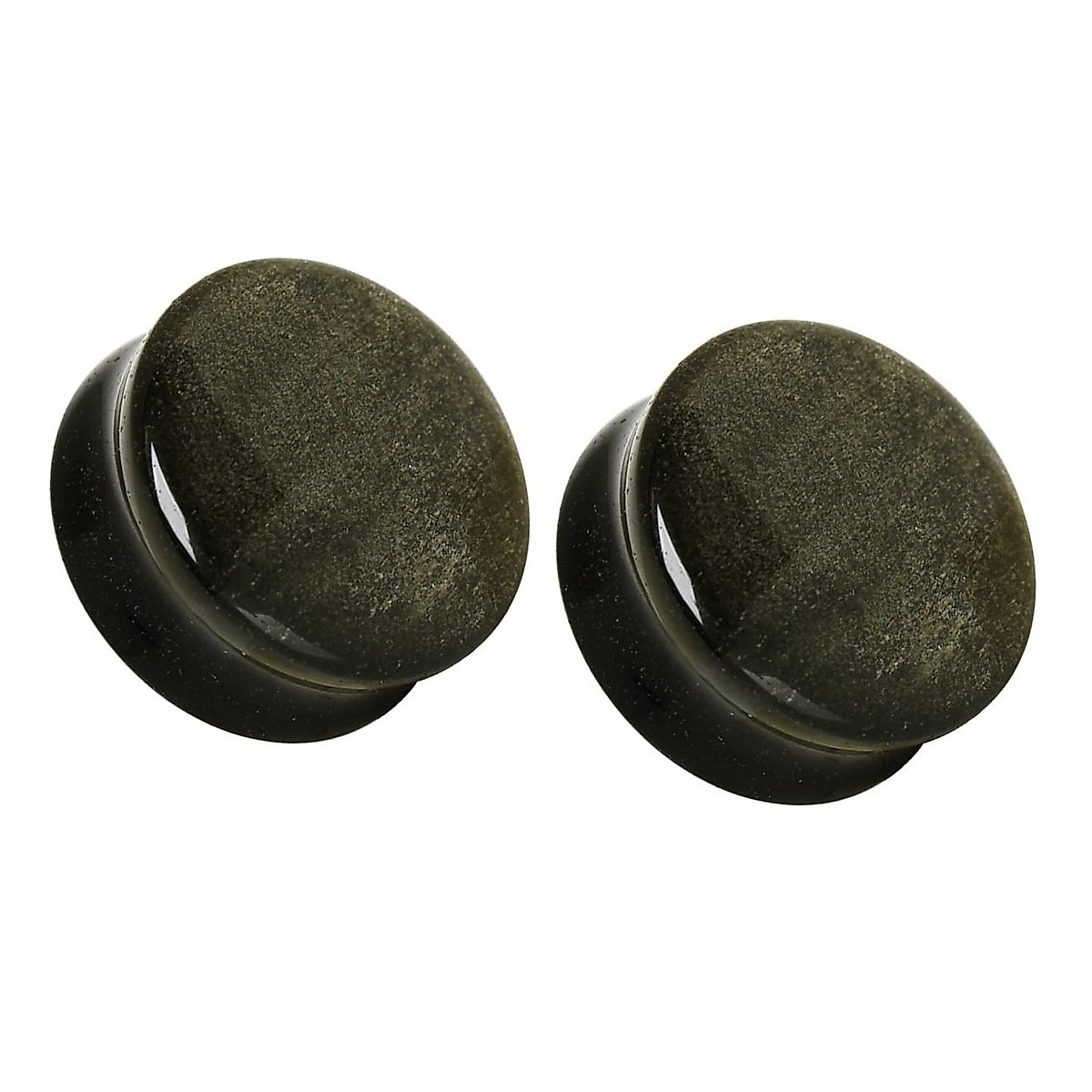 Pierced Owl Natural Golden Obsidian Stone Saddle Plugs, Sold as a Pair (12mm (1/2in))