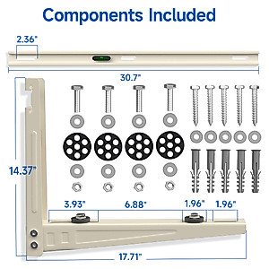 Cestluck Mini Split Mounting Brackets, Mini Split Bracket with Crossbar for Mini-Split AC 7000 BTU to 12000 BTU