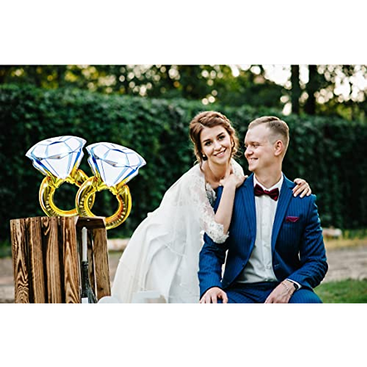 2Pcs Diamond Engagement Mylar Balloons,Marriage Engagement,Wedding Bridal Shower Party Supplies.