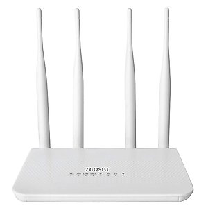 TUOSHI N300 WiFi Unlocked 4G LTE Modem Router with SIM Card Slot, 300Mbps WiFi, LTE Cat4, EC25-AF Qualcomm Chipset, 5dBi High Gain Antennas, Plug and Play, LT15F
