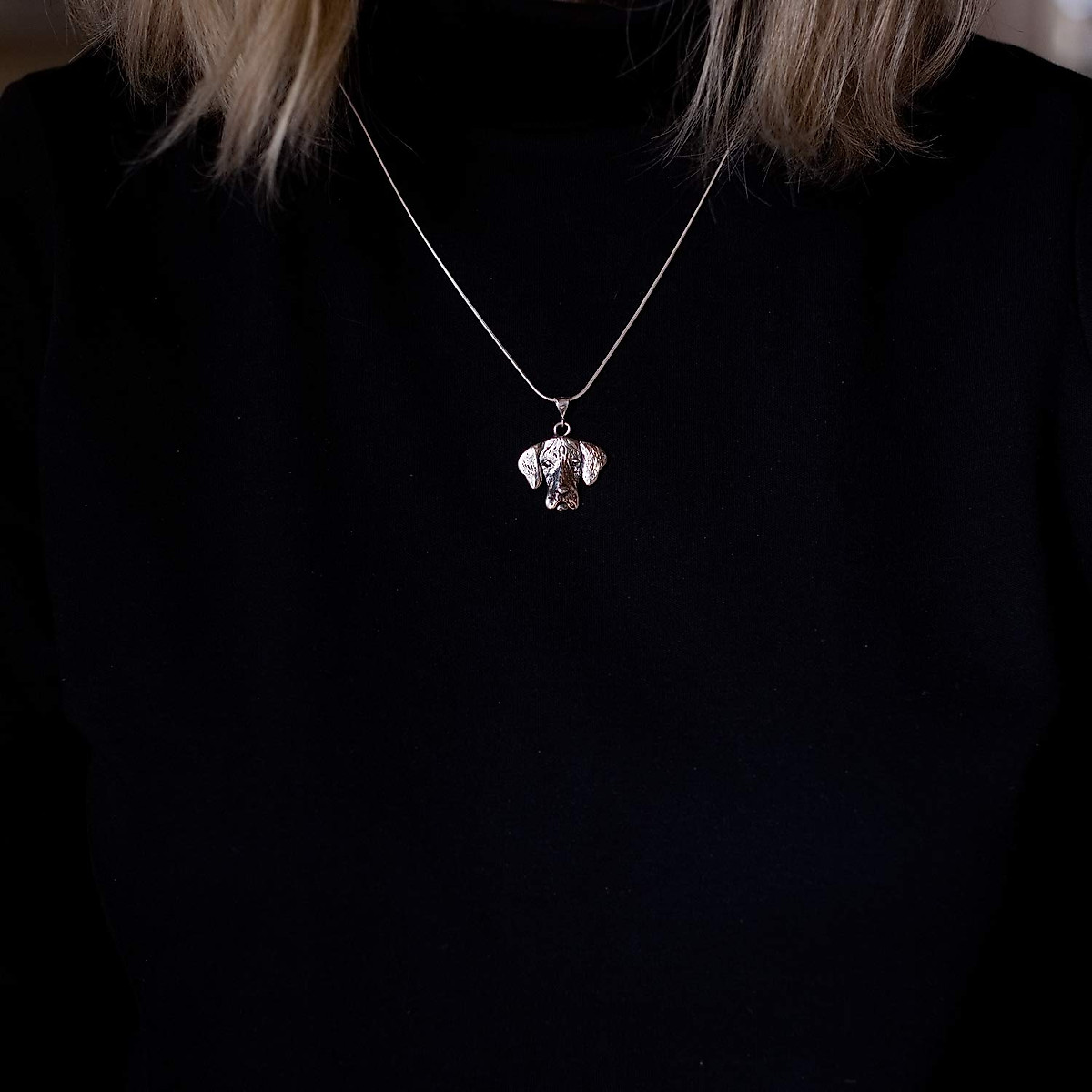 The Magic Zoo Sterling Silver Great Dane Pendant with Natural Ears