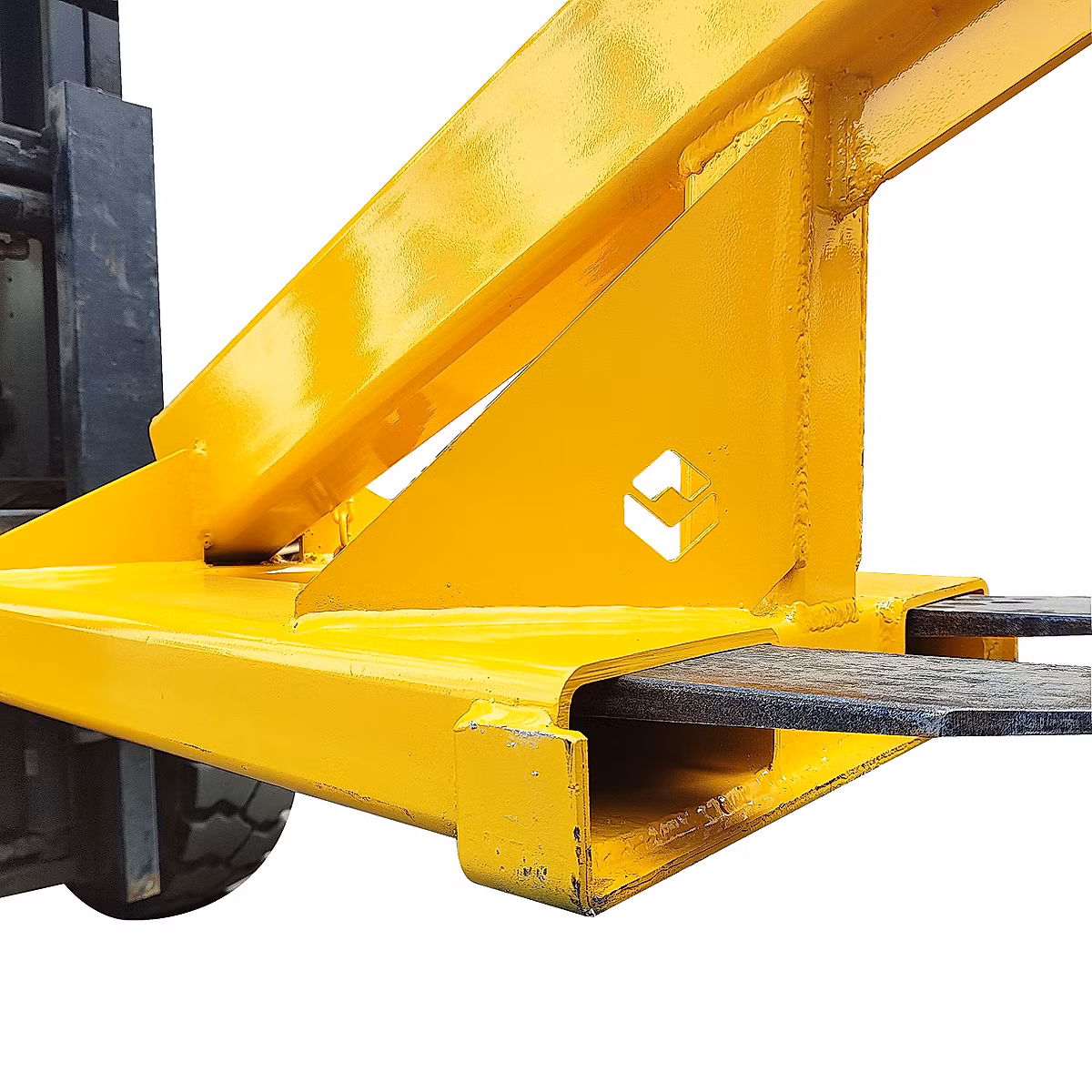 INTBUYING Adjustable Forklift Jib Boom Crane, Lifting up to 4400LB/2T, with a Mobile Crane Hoist and Truss Hook Extension Attachment Ranging from 63-98in, for Forklift Towing and Handling Equipment