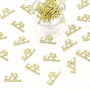 Happy 60th Birthday Confetti Glittery 60&fabulous Birthday Decorations Gold Table Scatters for Wedding Anniversary Decor Supplies 100PCS