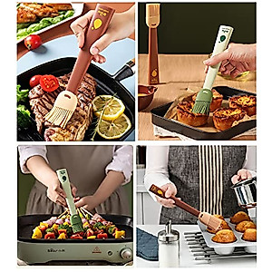 Silicone Basting Brush and Pastry Brush for Baking, Use as BBQ Grill Brush, Turkey Baster, Oil Brush for Cooking Brush - Food Brush - Sauce Brush for Kitchen - Silicone Brush Cooking (Green)