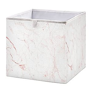 ALAZA Collapsible Storage Cubes Organizer,Rose Gold Marble Storage Containers Closet Shelf Organizer with Handles for Home Office