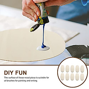 SEWACC Homemade Ornaments 10pcs Unfinished Hanging Wood Sign Oval Blank Door Plaque DIY Wood Chips Banners Garden Decorations for Wall Door Window 14x27CM Woodsy Decor