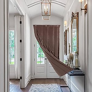 Thermal Insulated Door Curtain, Winter Doorway Cover Screen, Soundproof Blanket, Privacy Curtains for Living Room Garage Front Door Patio Kitchen (28 * 79 inch)