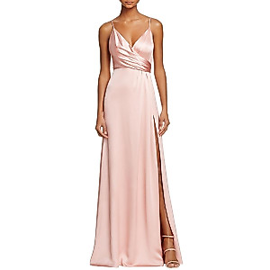 Jill Jill Stuart Womens Satin Wrap Evening Dress Pink 6