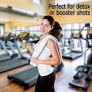 Empty PET Plastic Juice Bottles - Pack of 20 Round Reusable Clear Disposable Milk Bulk Containers with Funnel and Brush and Tamper Evident Caps (White, 4 oz)