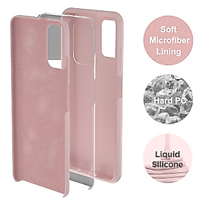 NUIMADL Galaxy A03S Case 6.5 inch, Soft Liquid Silicone Protective and Anti-Scratch Microfiber Lining Shockproof Compatible with A03S Cover (Pink)