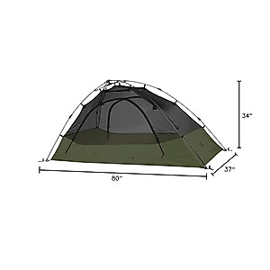 TETON Sports Vista 1 Quick Tent; 1 Person Dome Camping Tent; Easy Instant Setup, Green, Model:2001GR , 80" x 37" x 34"