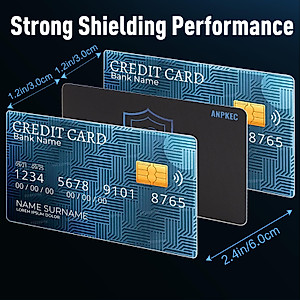 ANPKEC RFID Blocking Card, Contactless NFC Debit Credit Card Passport Protector for Men&Women, One Card Protects Entire Wallet/Purse, 5 Pack