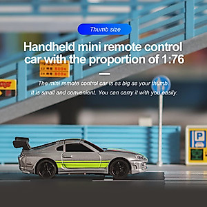 havcybin 1:76 Turbo Racing Scale RC Sport Car, Table Racing Remote Control Mini Model Car Full Proportional RTR Kit Toys (C73grey)