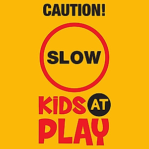 Essentially Yours 2 Pack Caution! Slow, Kids at Play | High Vis Yellow Double Sided Street Safety Sign