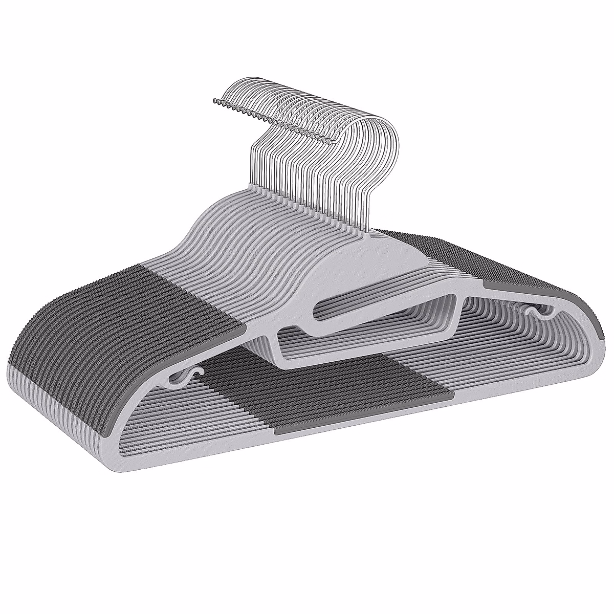 Heavy Duty Plastic Hangers 60 Pack with Non-Slip Design,0.2 Inches Thick,360°Swivel Hook Space Saving Organizer for Bedroom Closet,Shirts,Pants,Strong Enough for Coat (New S Shaped)