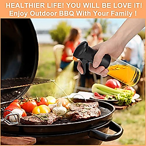 210ml Glass Olive Oil Sprayer for Cooking - Oil Dispenser Bottle Spray Mister - Refillable Food Grade Oil Vinegar Spritzer Sprayer Bottles for Kitchen, Air Fryer, Salad, Baking, Grilling, Frying