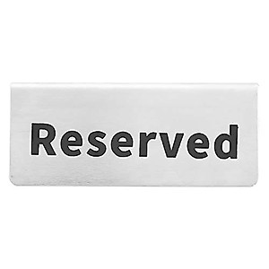 01 V‑Type Reusable Easy to Clean Restaurant Supplies Table Sign, Silver Stainless Steel Table Sign, Weddings for Home Hotels Catering Events(Reserved)