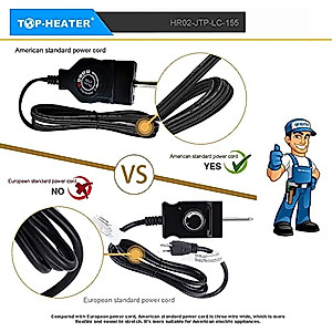 Adjustable Thermostat Probe Cord for Masterbuilt Smokers & Electric Griddles，Outdoor/Household Electric Smoker,Power Cord with Thermostat Control,HR Huare Technology 15A/125V