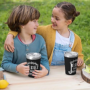 12oz Tumbler Jesus Christian Faith Cross Stainless Steel Cup With Straw And Lid Spill Proof Bulk Double Wall Vacuum Reusable Water Tumblers For Cold Hot Drink