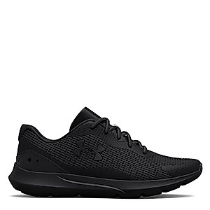 Under Armour Men's Surge 3 Road Running Shoe, Black (002)/Black, 10.5