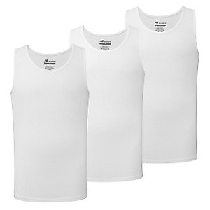 New Balance Men's Standard Cotton Performance Rib Sleeveless Tank Top Undershirt (3 Pack or 4 Pack), White/White/White, Medium