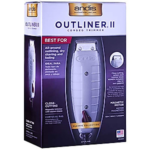 Andis Professional Outliner II Beard/Hair Trimmer, Gray, Model GO (04603) Bundled with a BeauWis Blade Brush