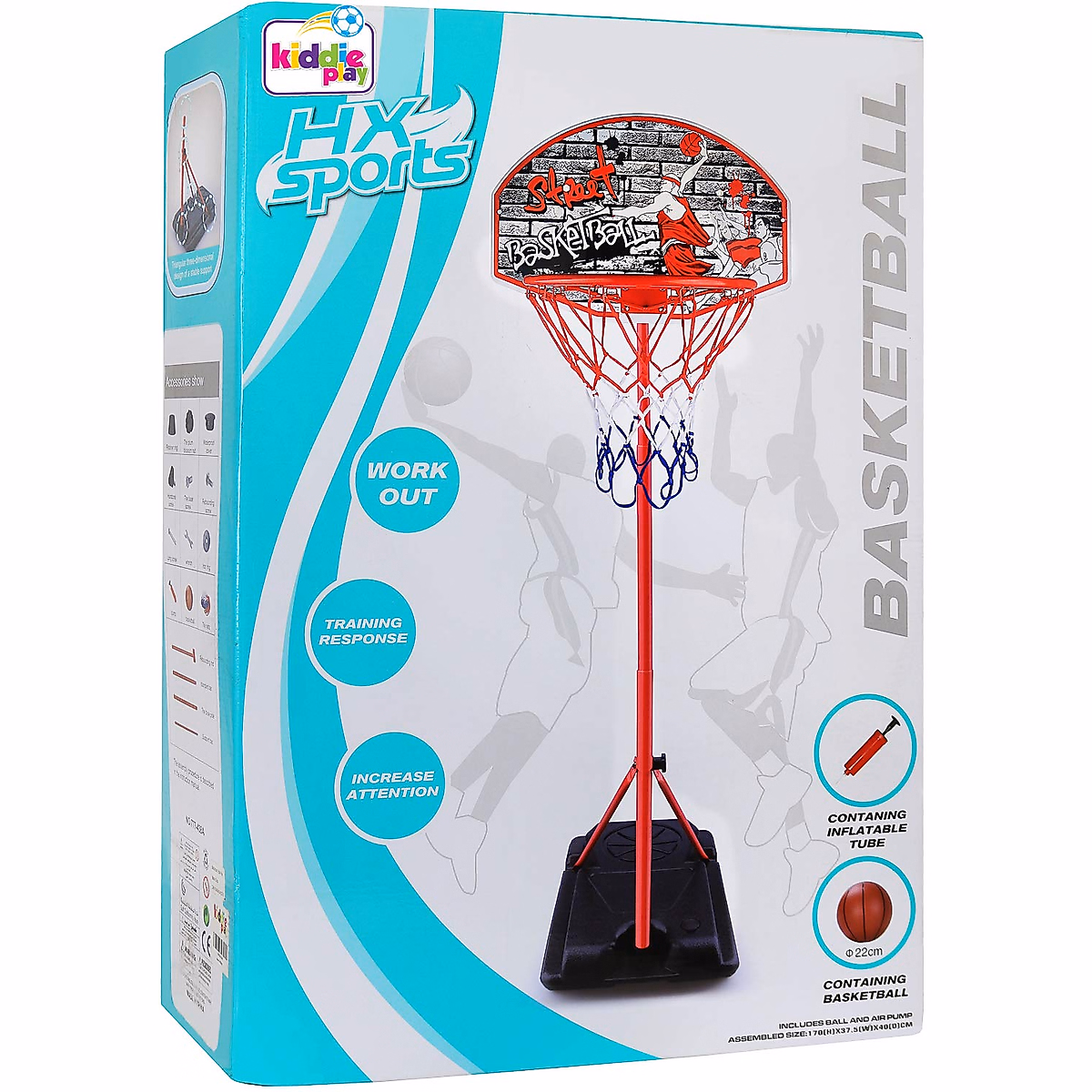 Kids Basketball Hoop Indoor Outdoor Play Adjustable Height 5.8 ft to 8.7 ft Tall Portable Basketball Court Hoops Net with Fillable Base