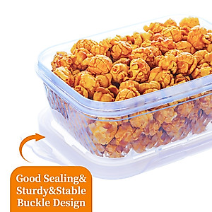 ECASIS 5 Food Storage Containers,Airtight Plastic Meal Prep Containers With Leakproof Locking Lids,for Microwave, Oven, Freezer and Dishwasher - Pen&Label（Blue）