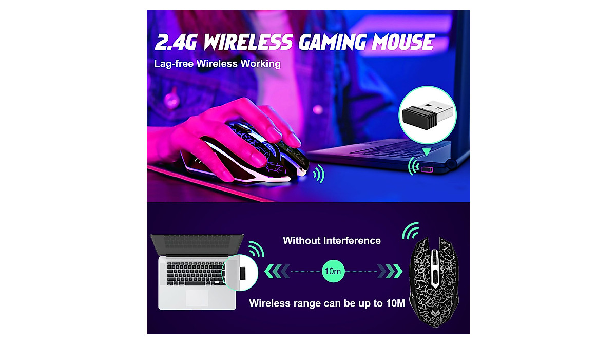 LuLabboard Wireless Gaming Mouse - Ergonomic & Rechargeable