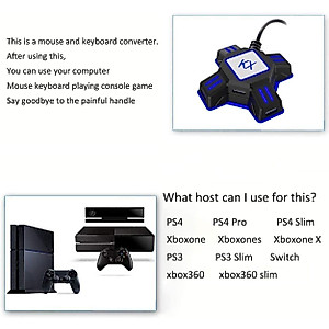 Sehawei Mouse Keyboard Converter, Game Controller Adapter for USB 2.0 Mouse Portable Keyboard Adapter Compatible with PS4/Xbox One/N-Switch/PS3