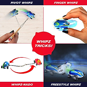 USA Toyz Whipz Duo Micro Racers Toy Cars for Kids - 2pk Mini Keychain Cars, Glow in The Dark LED Fast Pocket Racers Fidget Toys, 2 Mini Cars with 2 Racing Stunt Balls, 2 Clips, and 2 USB Chargers