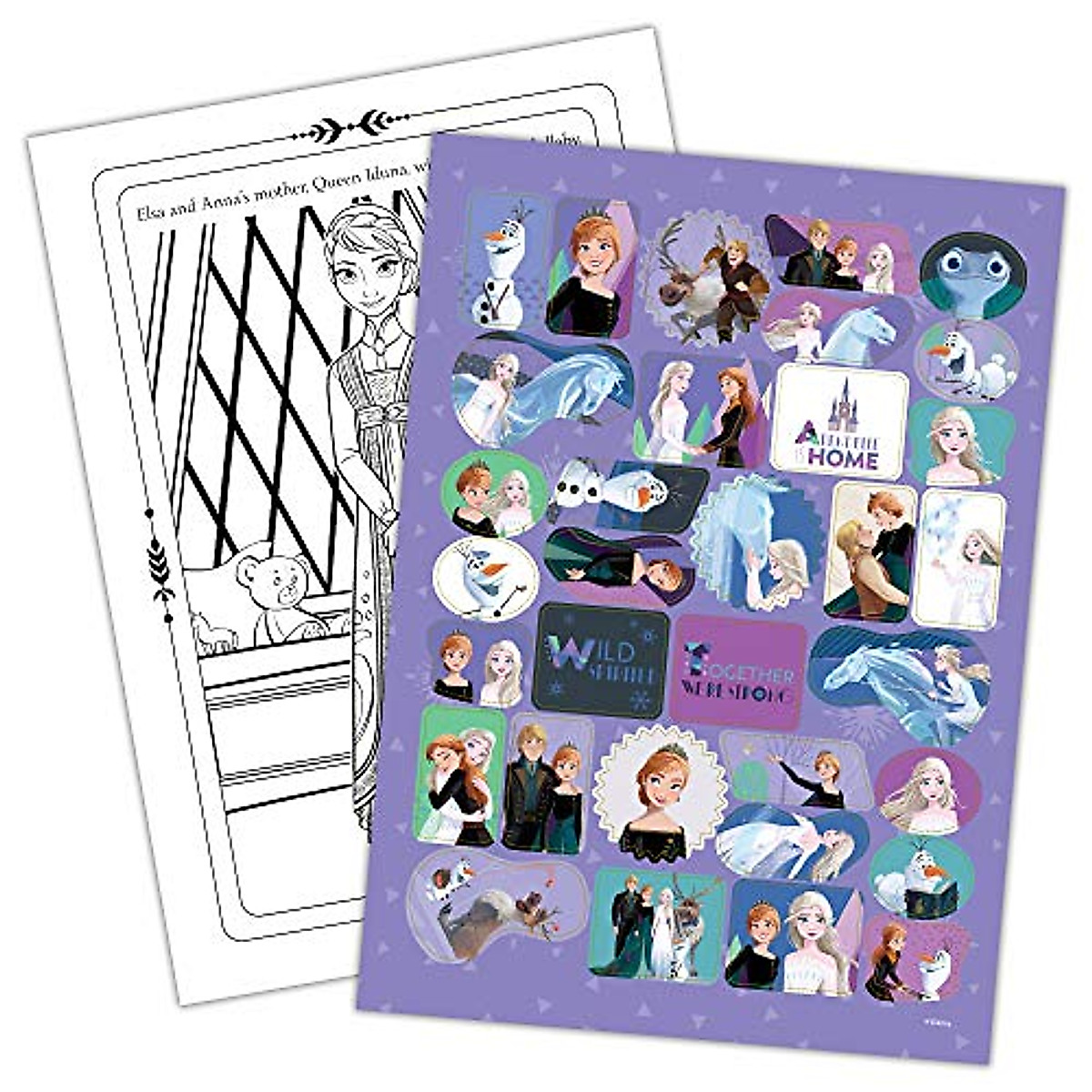 Disney Frozen 2 Elsa and Anna Giant 192-Page Coloring and Activity Book with Over 100 Stickers and a Poster 45820 Bendon