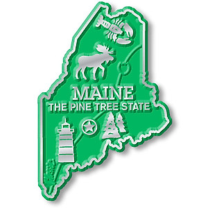 Maine Small State Magnet by Classic Magnets, 1.8" x 2.6", Collectible Souvenirs Made in The USA