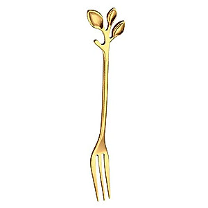 Cooking Spoons Stainless Steel Spoon Branch Leaves Spoon Fork Coffee Spoon Christmas Gifts Kitchen Accessories Tableware Decoration Table Spoons (Color : 1)