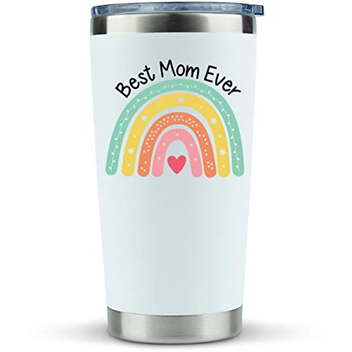 Gifts for Mom from Daughter, Son -Best Mom Ever- 20oz Tumbler Mug - Unique Gift Idea for Mother, Wife, Birthday Present, Husband, Kids, Cute Cup