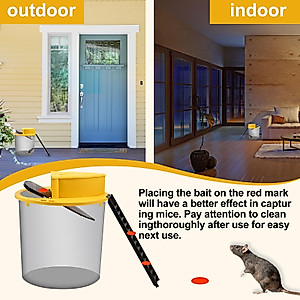 Basysion Mouse Trap Bucket, for Garage, Indoor and Outdoor auto-Turnover Humane or Deadly Mouse Traps. Bucket lid Mouse Traps for 5 Gallon Buckets (3 Pack)