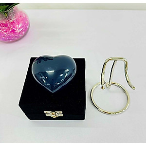 Blue Small Love Heart Pet Urn for Ashes with Box Small Heart Dog’s and Cat’s Ash Container for Funeral Remains with Stand Mini Heart Cremation Urn for Ashes