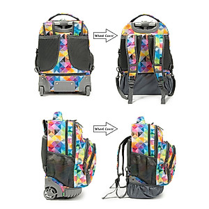 Tilami Rolling Backpack Armor Luggage School Travel Book Laptop 18 Inch Multifunction Wheeled Backpack Students