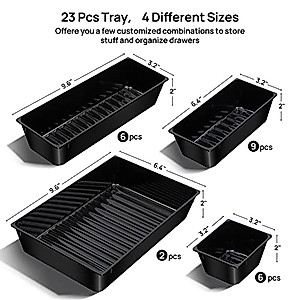 CHEFSTORY 23 Pack Desk Drawer Organizers, 4 Sizes Office Desk Organizer Tray Bins, Office Organizer with Non-slip Pads for Home Organization and Storage