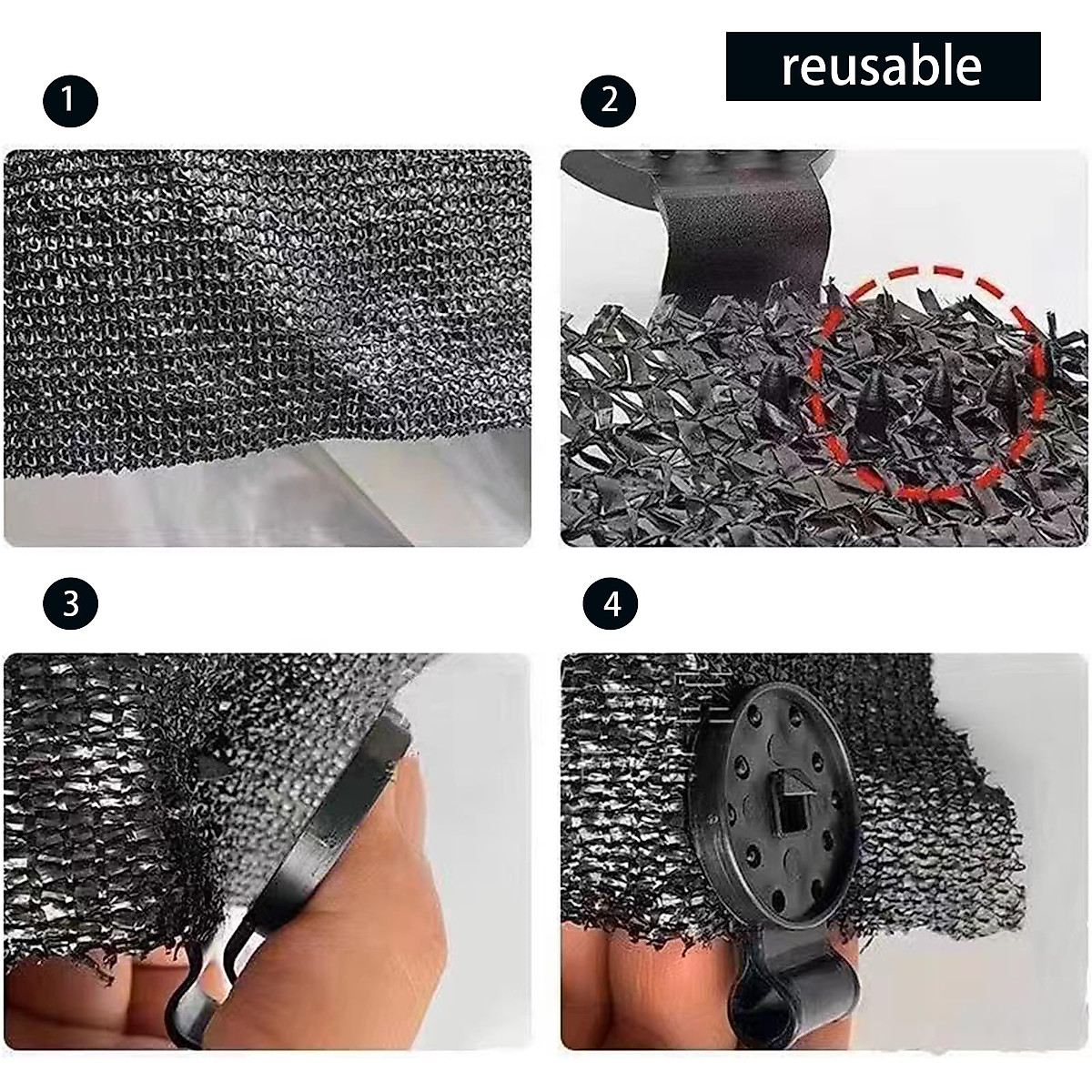 ZELONUUS 50 Pack Tarp Clips Heavy Duty Lock Grip, Reusable Shade Cloth Greenhouse Clips, Fixed Big Tarp Carabiner Clips, Plastic Canvas Tarp Hanging Clips for Shade Nets